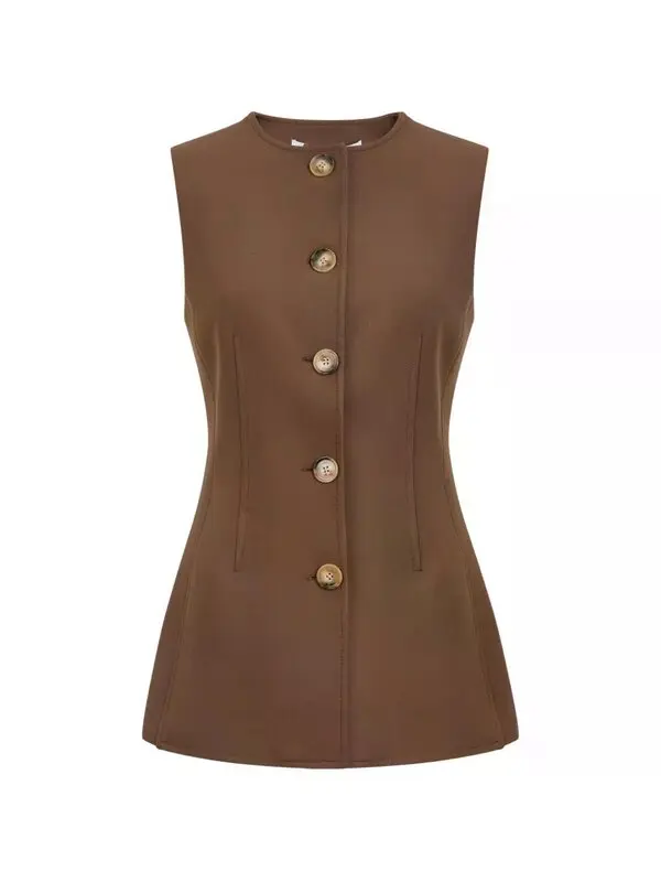 Veronica Beard Jessup Buttoned Waistcoat - Brown