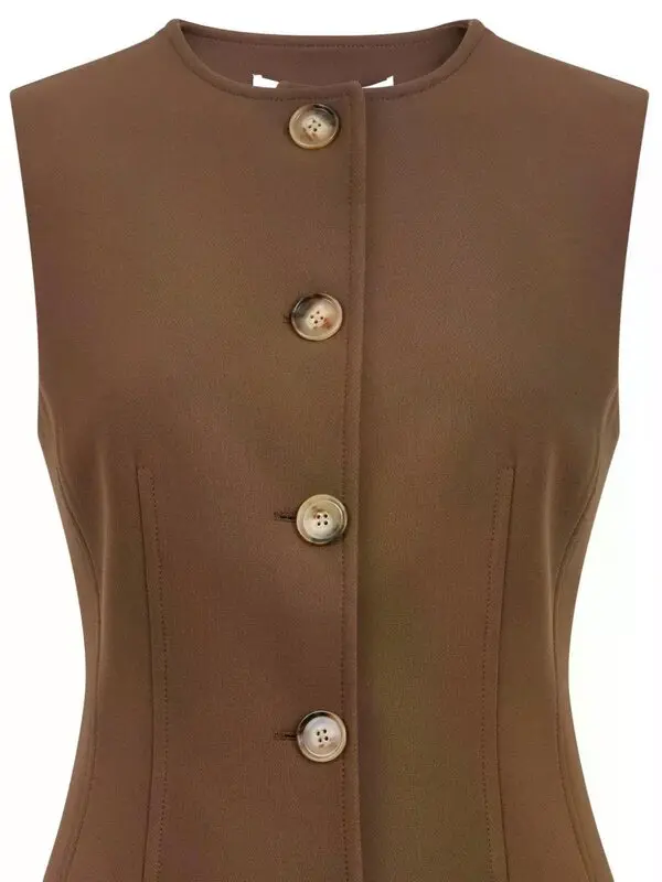 Veronica Beard Jessup Buttoned Waistcoat - Brown