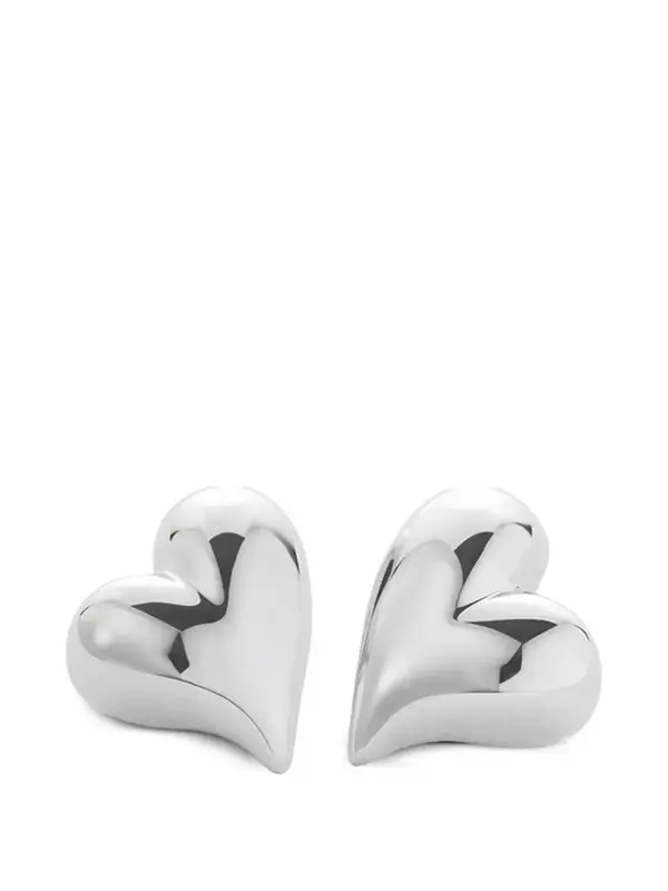 Jenny Bird Art Heart Earrings - Silver