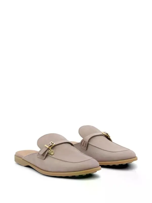 TOD'S Logo Plaque Mules - Neutrals
