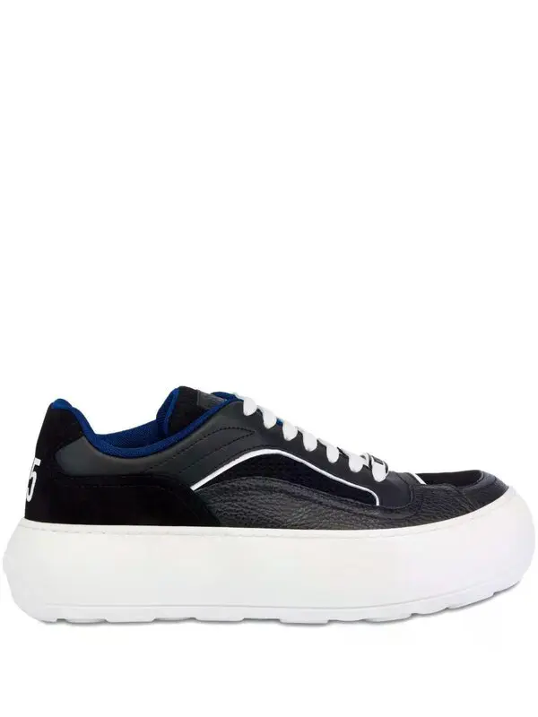 Moschino Platform Leather Sneakers With Embossed Logo