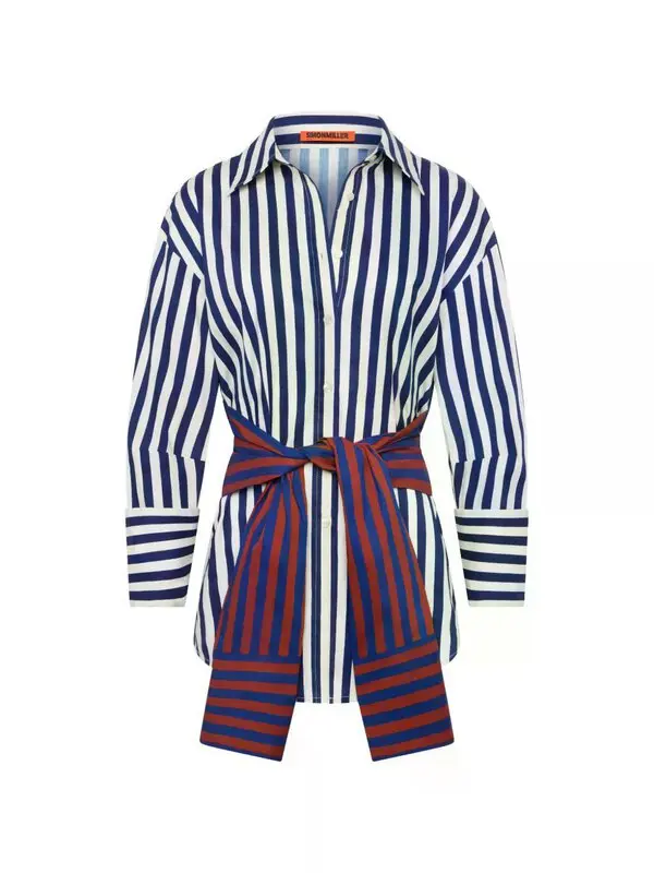 SIMONMILLER Striped Long-sleeve Shirt With Belt