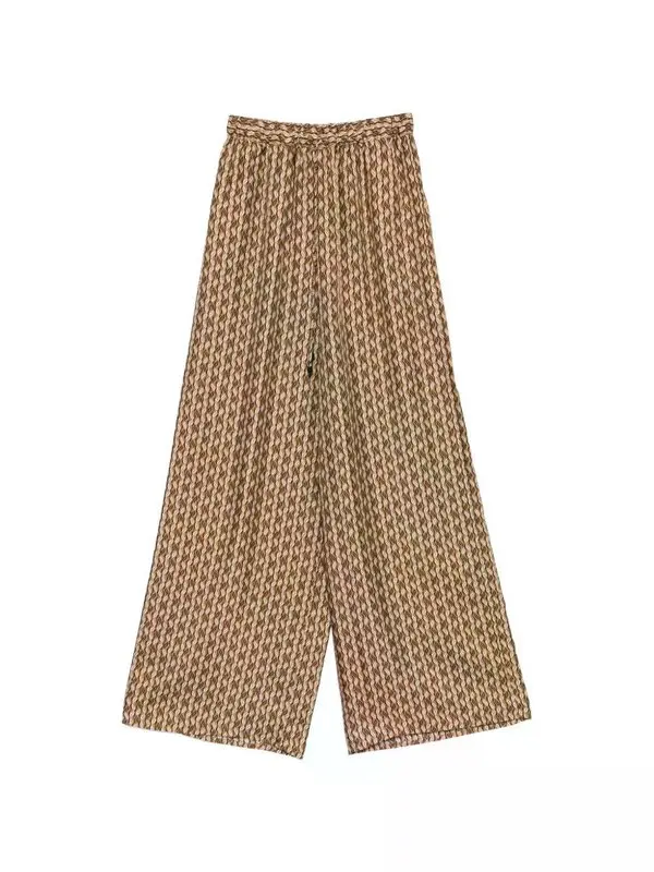 Max Mara Printed Wide-leg Trousers - Brown