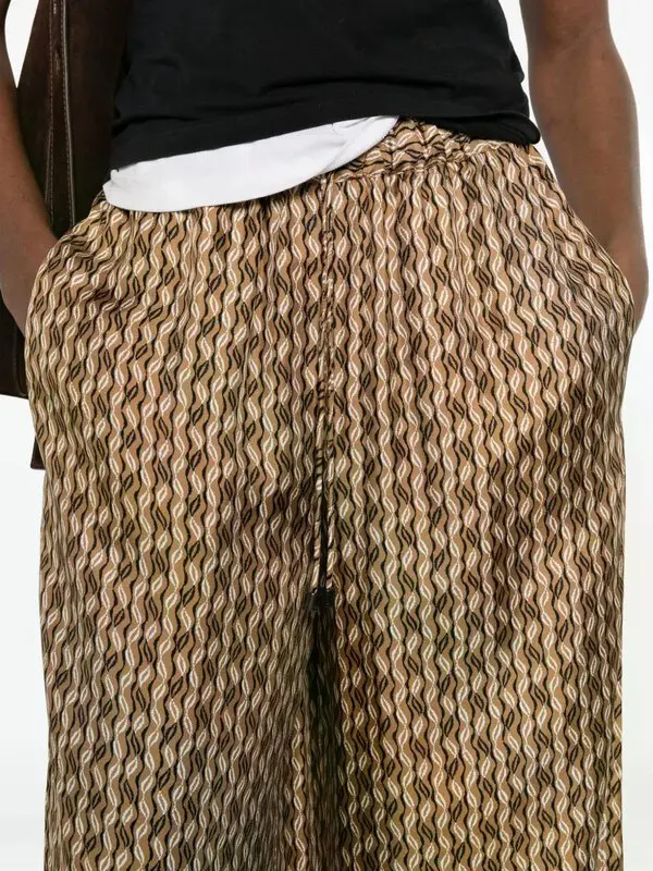 Max Mara Printed Wide-leg Trousers - Brown