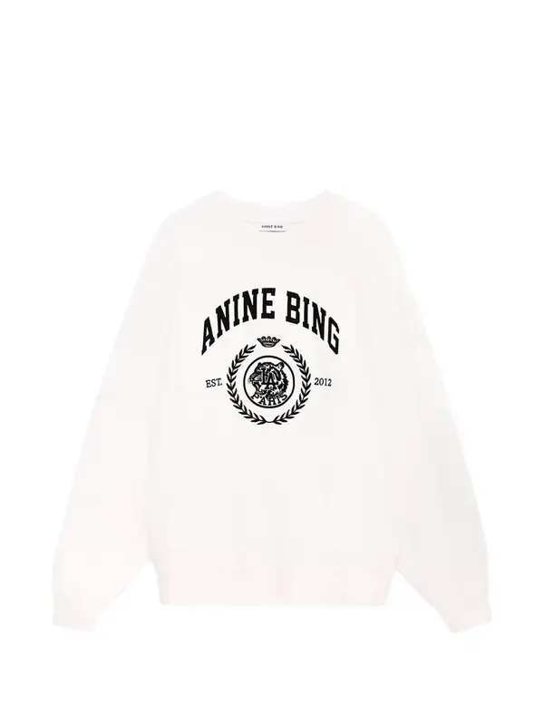 ANINE BING Graphic Print Relaxed Fit Sweatshirt - Neutrals