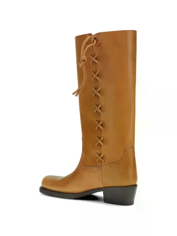 Paris Texas Roxxanne Calf Leather Boots - Brown