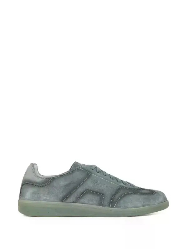 Santoni Oly Suede Lace-up Sneakers - Grey