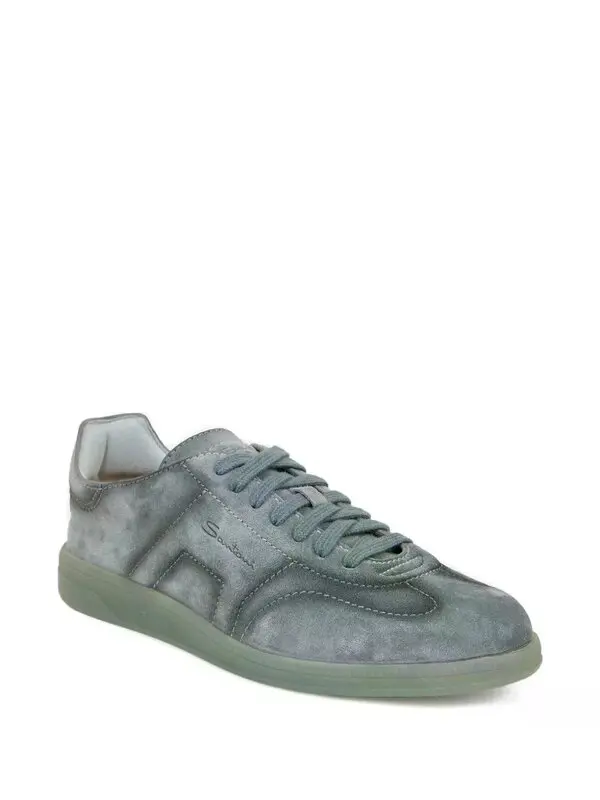 Santoni Oly Suede Lace-up Sneakers - Grey
