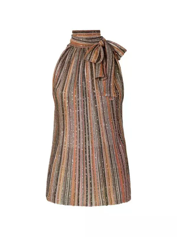 Missoni Striped Tie Neck Top