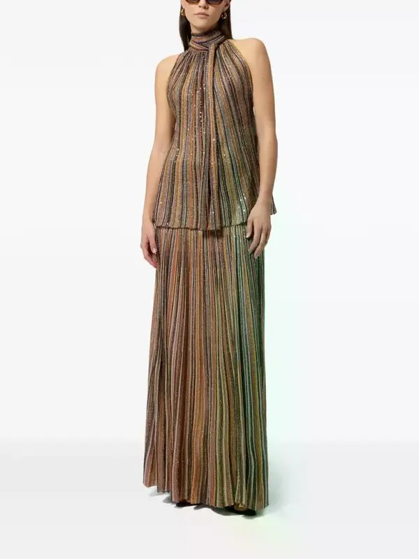 Missoni Striped Tie Neck Top