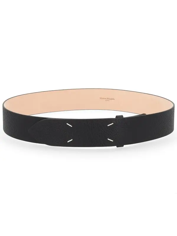 MAISON MARGIELA Four Stitches Leather Belt - Black