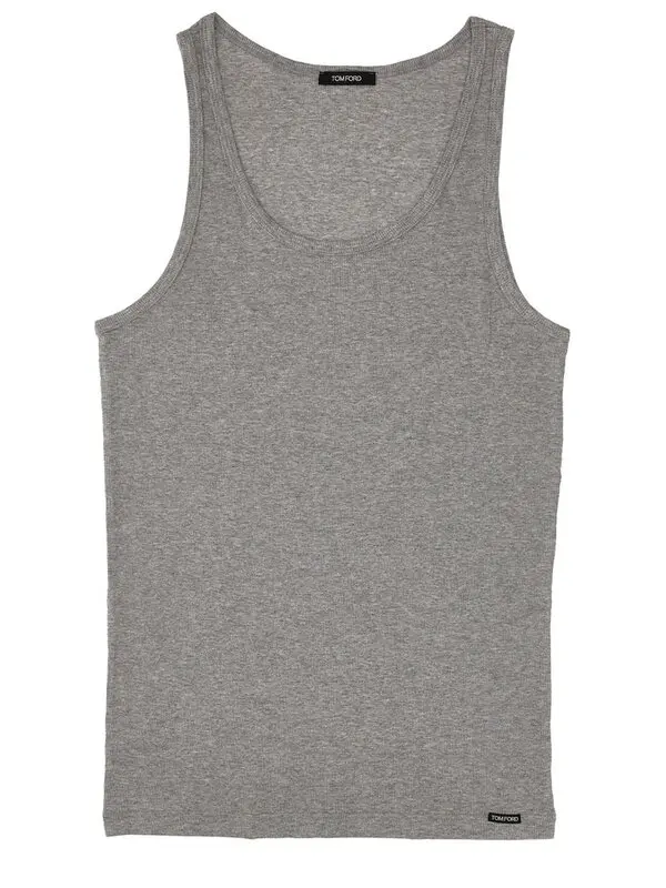 TOM FORD Tank Top With Logo - Grey