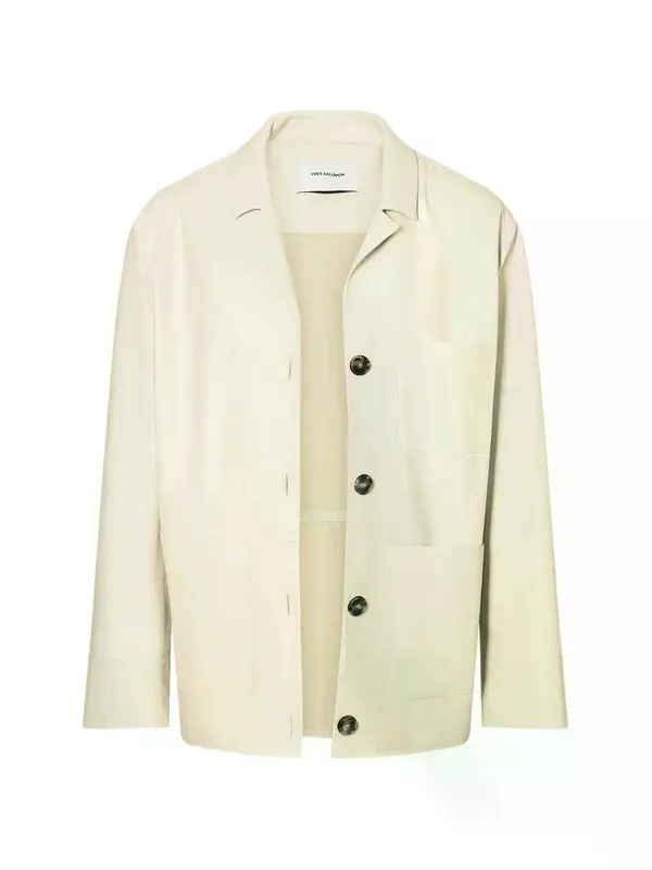 YVES SALOMON Leather Button Jacket