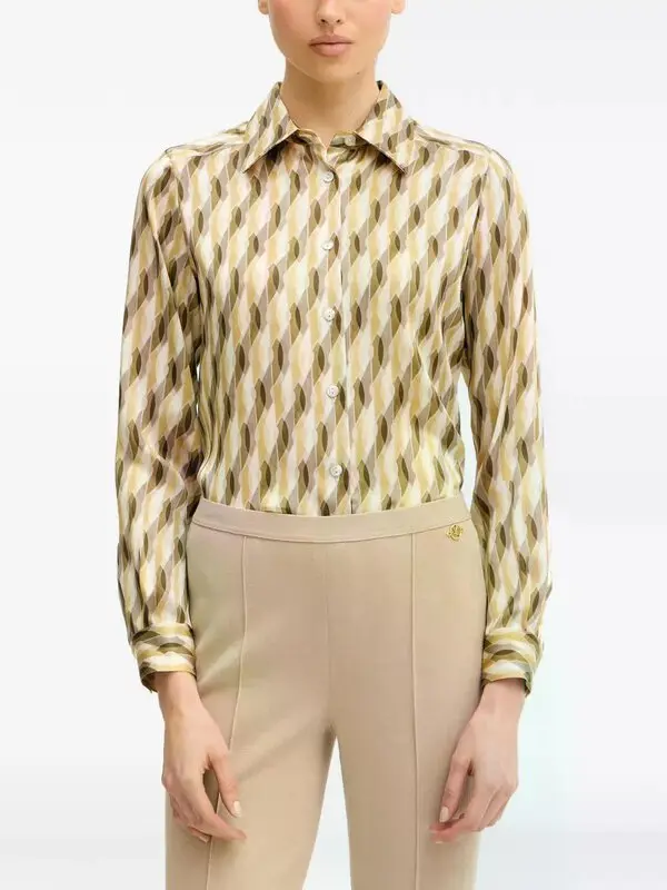 Luisa Spagnoli Belpasso Geometric Pattern Shirt - Green