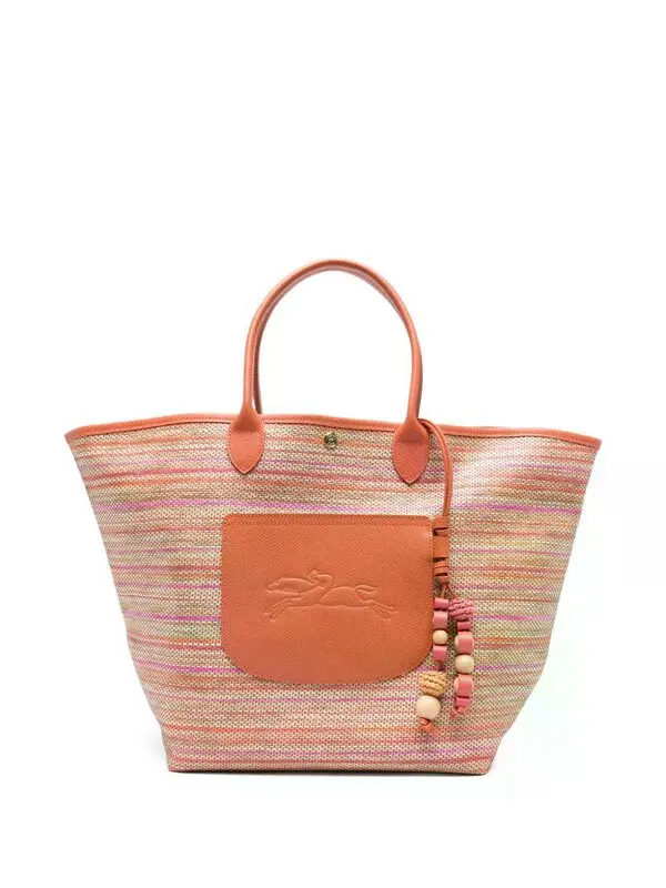 Longchamp Le Pliage Striped Appliqué Tote - Neutrals