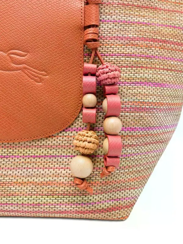 Longchamp Le Pliage Striped Appliqué Tote - Neutrals