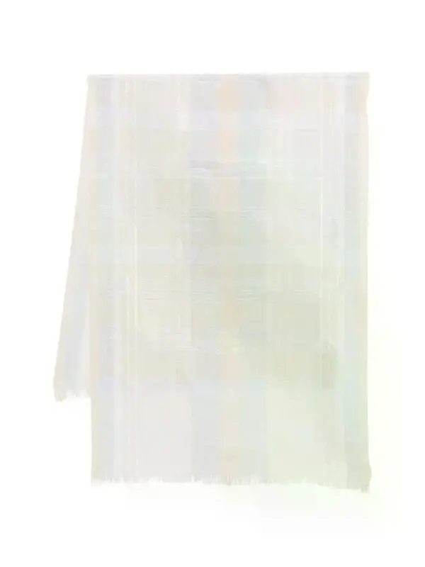 Peserico Plaid Fringed Scarf - Neutrals