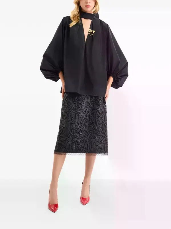 GEMY MAALOUF Paisley Patterned Midi Skirt