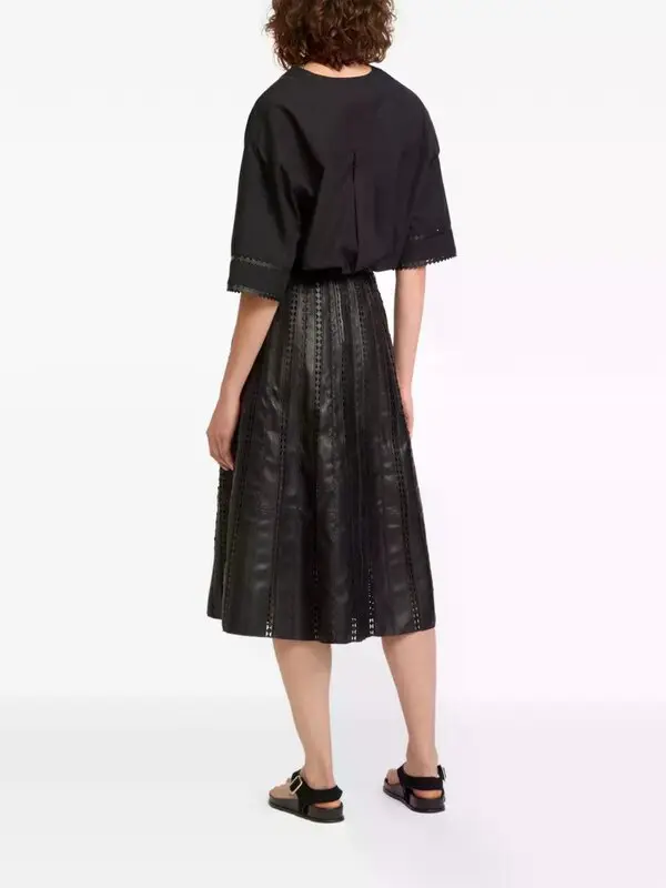 YVES SALOMON Perforated Midi Skirt