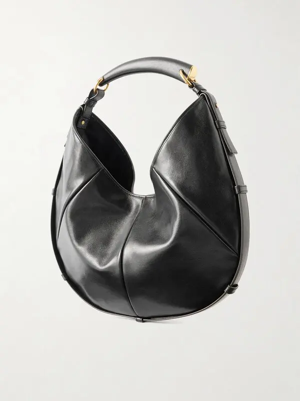 Saint Laurent Mombasa Paneled Leather Shoulder Bag - Black