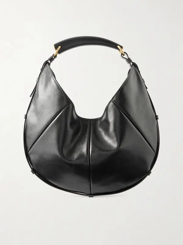 Saint Laurent Mombasa Paneled Leather Shoulder Bag - Black