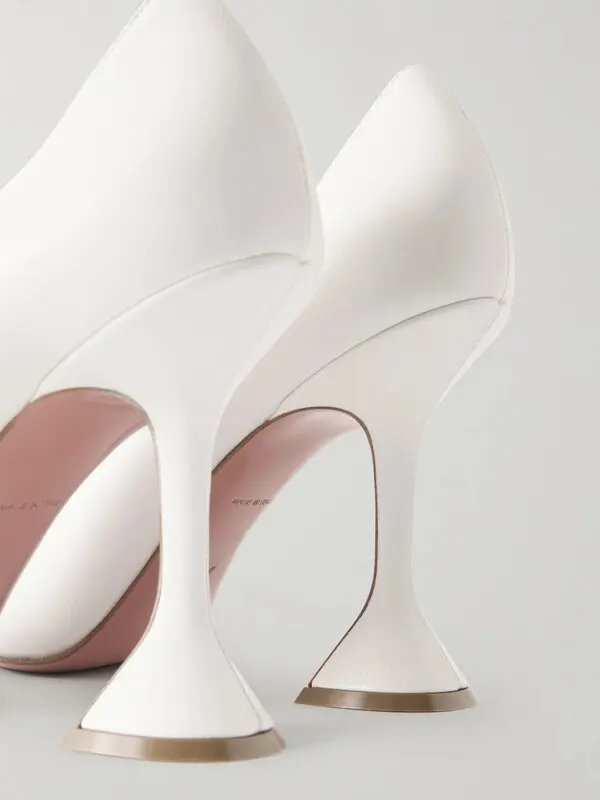 Amina Muaddi Ami Leather Pumps - White
