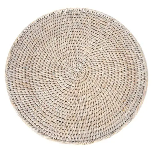 ARTIFACTS TRADING COMPANY™ Artifacts Rattan Round Placemat - White Wash