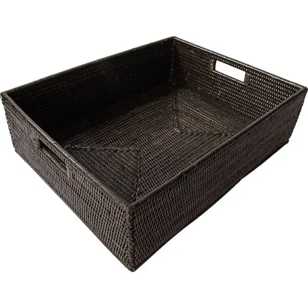 ARTIFACTS TRADING COMPANY™ Artifacts Rattan Rectangular Storage Basket - Tudor Black