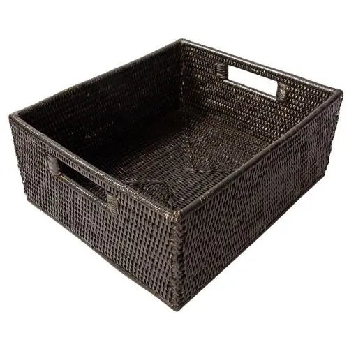 ARTIFACTS TRADING COMPANY™ Artifacts Rattan Rectangular Storage Basket - Tudor Black