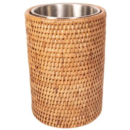 ARTIFACTS TRADING COMPANY™ Artifacts Rattan Stainless Steel Wine Chiller - Honey Brown
