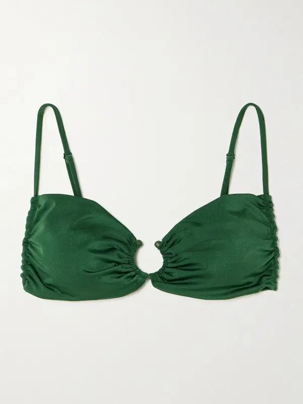 Johanna Ortiz Tangle Up Embellished Bikini Top - Green
