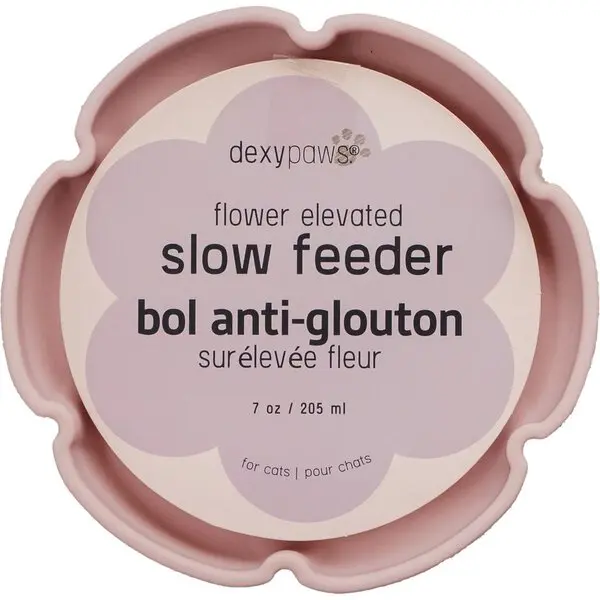 DEXYPAWS Flower Elevated Slow Feeder, Blush - Pink