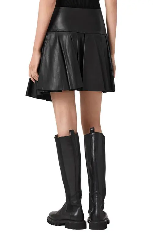 ALLSAINTS Irina Asymmetric Leather Skirt
