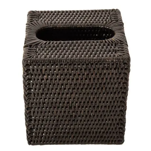 ARTIFACTS TRADING COMPANY™ Artifacts Rattan Column Tissue Box Cover - Tudor Black