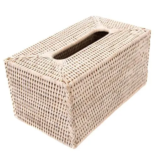 ARTIFACTS TRADING COMPANY™ Artifacts Rattan Rectangular Tissue Box Cover - White Wash
