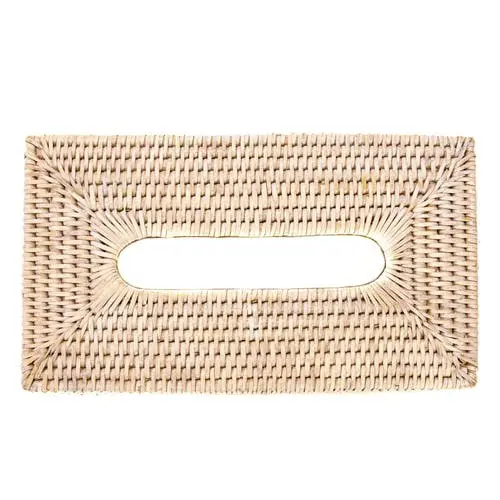 ARTIFACTS TRADING COMPANY™ Artifacts Rattan Rectangular Tissue Box Cover - White Wash