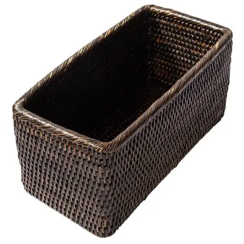 ARTIFACTS TRADING COMPANY™ Artifacts Rattan Rectangular Everything Basket - Tudor Black