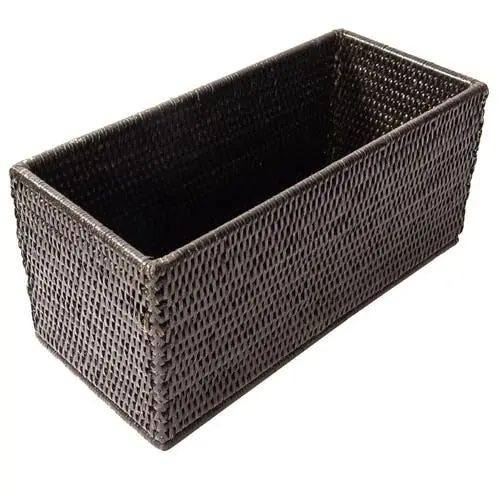 ARTIFACTS TRADING COMPANY™ Artifacts Rattan Rectangular Everything Basket - Tudor Black