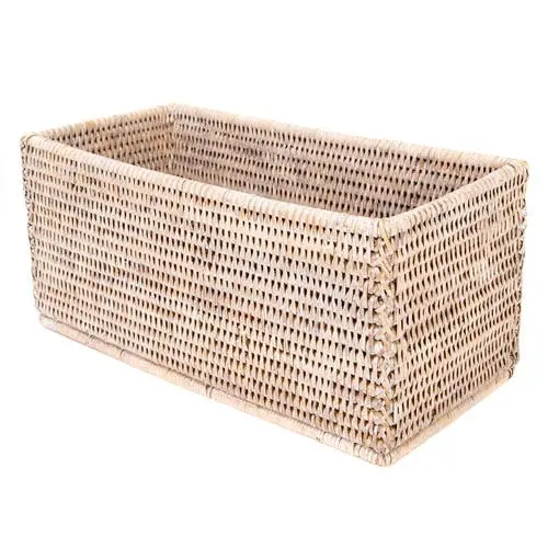 ARTIFACTS TRADING COMPANY™ Artifacts Rattan Rectangular Everything Basket - White Wash