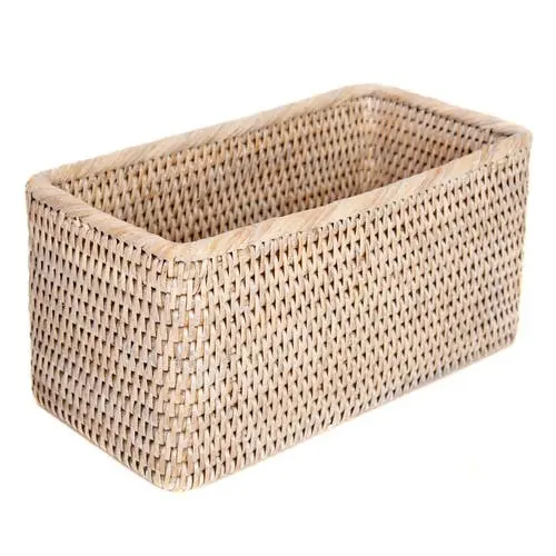 ARTIFACTS TRADING COMPANY™ Artifacts Rattan Rectangular Everything Basket - White Wash