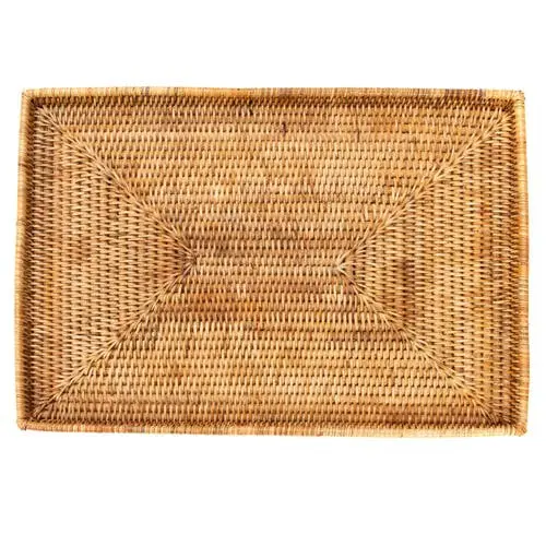 ARTIFACTS TRADING COMPANY™ Artifacts Rattan Rectangular Flat Tray - Honey Brown