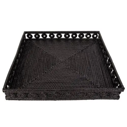 ARTIFACTS TRADING COMPANY™ Artifacts Rattan Inna Design Square Tray - Tudor Black