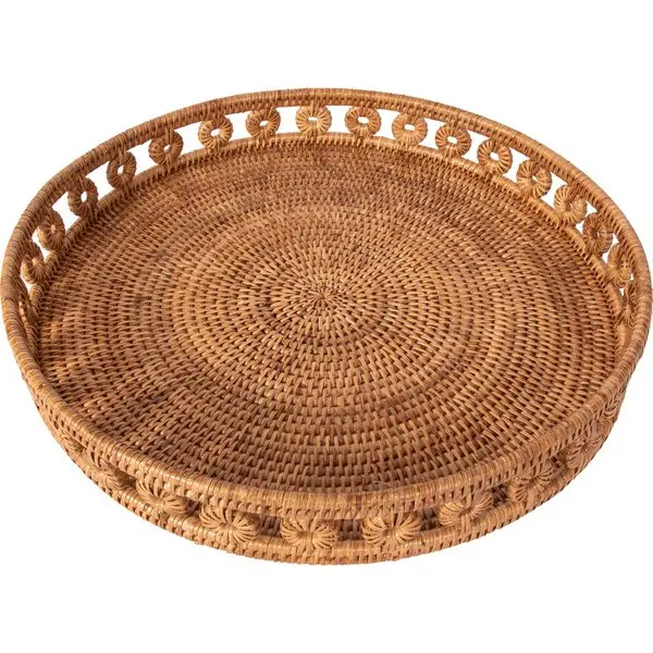 ARTIFACTS TRADING COMPANY™ Artifacts Rattan Inna Design Round Tray - Honey Brown