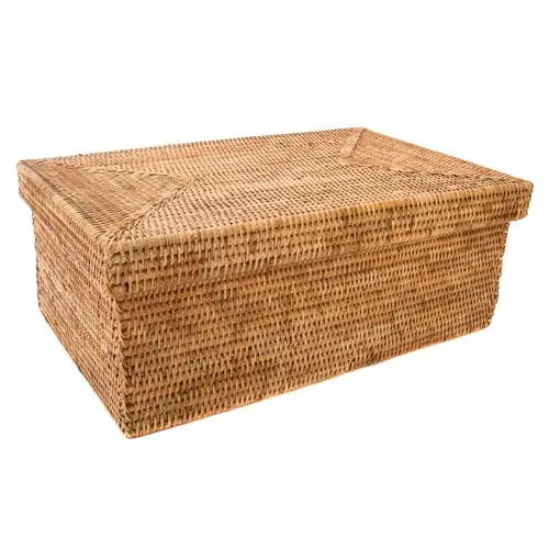ARTIFACTS TRADING COMPANY™ Artifacts Rattan Rectangular Storage Box With Lid - Honey Brown