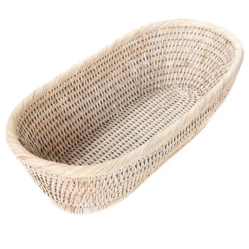 ARTIFACTS TRADING COMPANY™ Artifacts Rattan Oval Bread Basket - White Wash