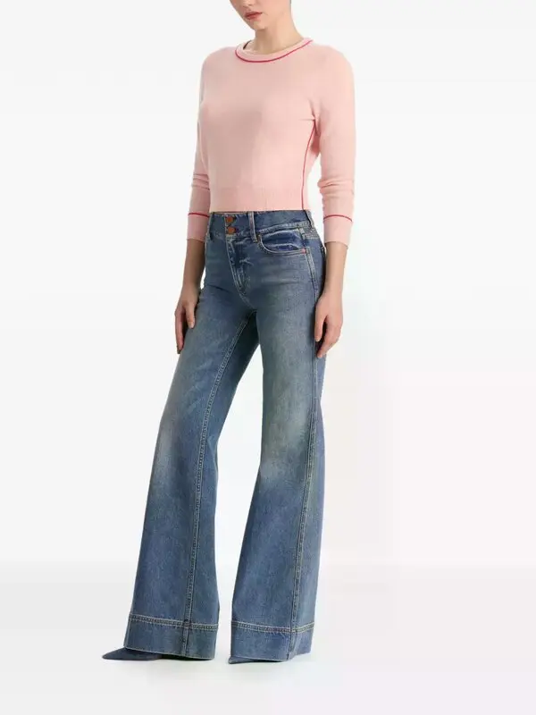 Alice + Olivia Coralann Tipping Crew-neck Sweater