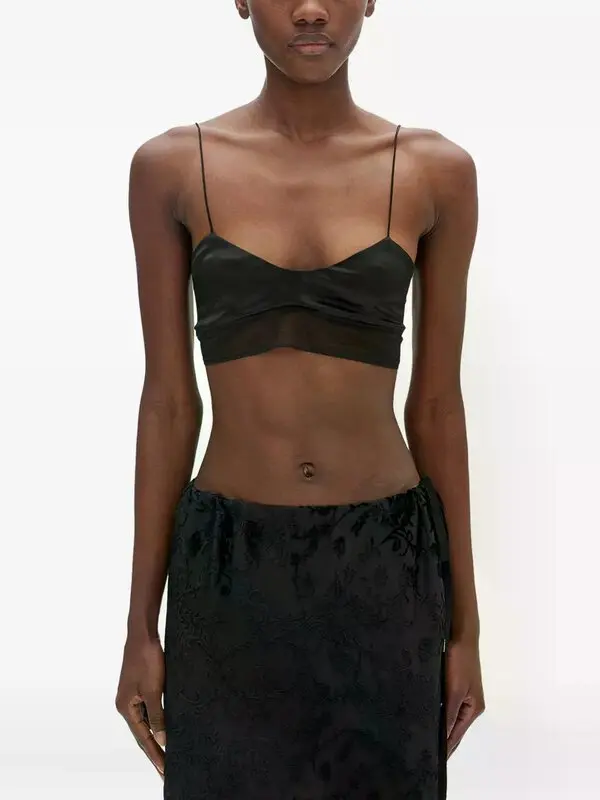 ANN DEMEULEMEESTER Scoop-neck Cropped Top - Black