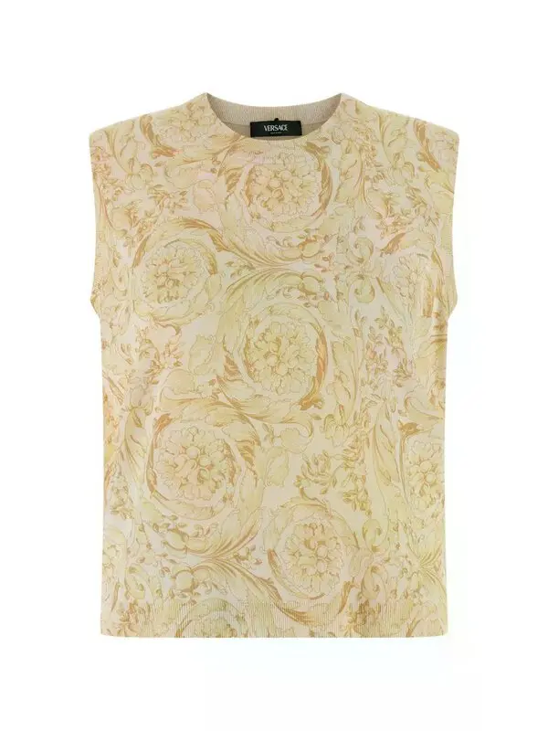 Versace Barocco Patterned Silk Vest