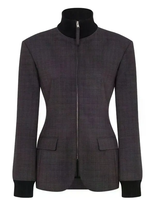 Moschino Checked Zip-up Coat