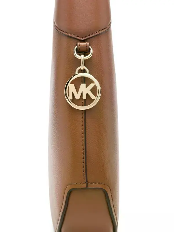 Michael Kors Leather Tote Bag With Logo Charm